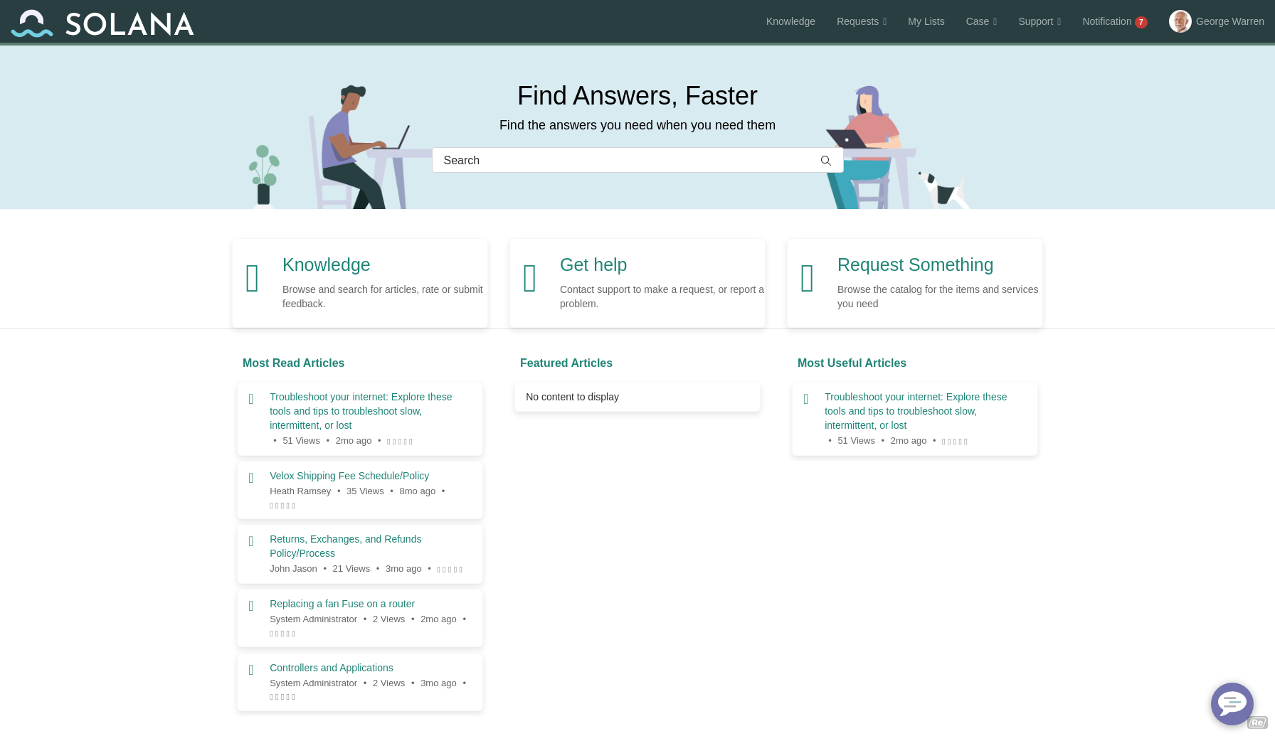 Customer Service Portal - Customer Support
