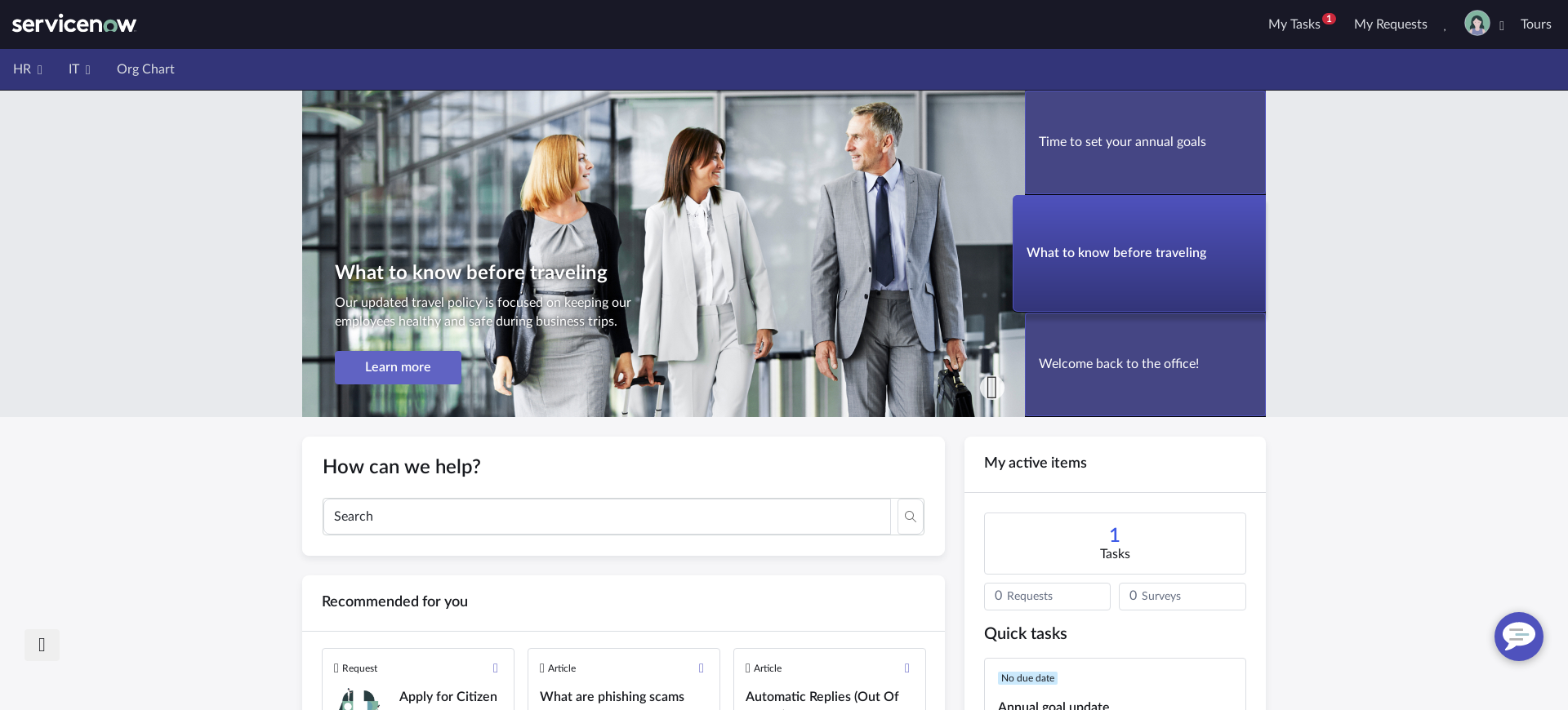 Employee Center Pro Homepage - Employee Center