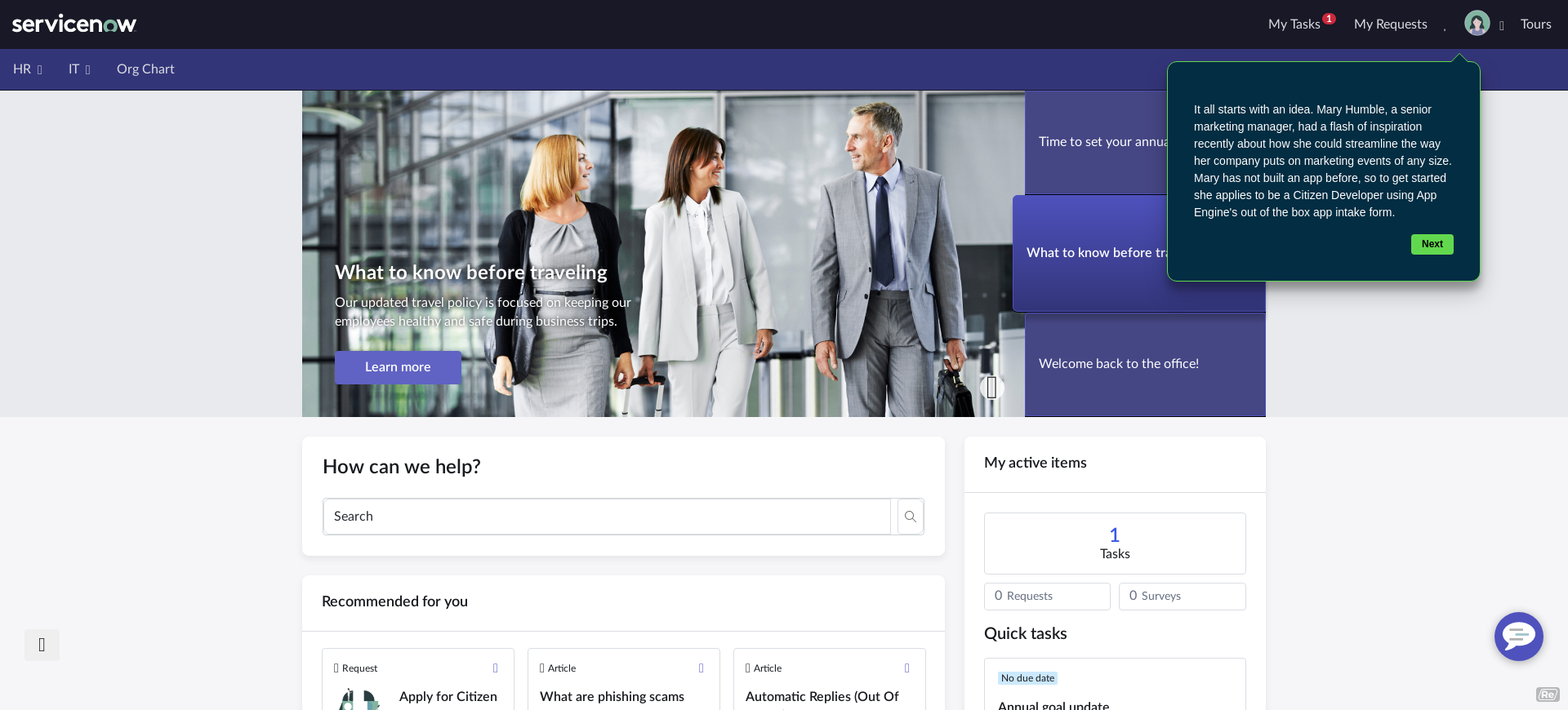 Employee Center Pro Homepage - Employee Center