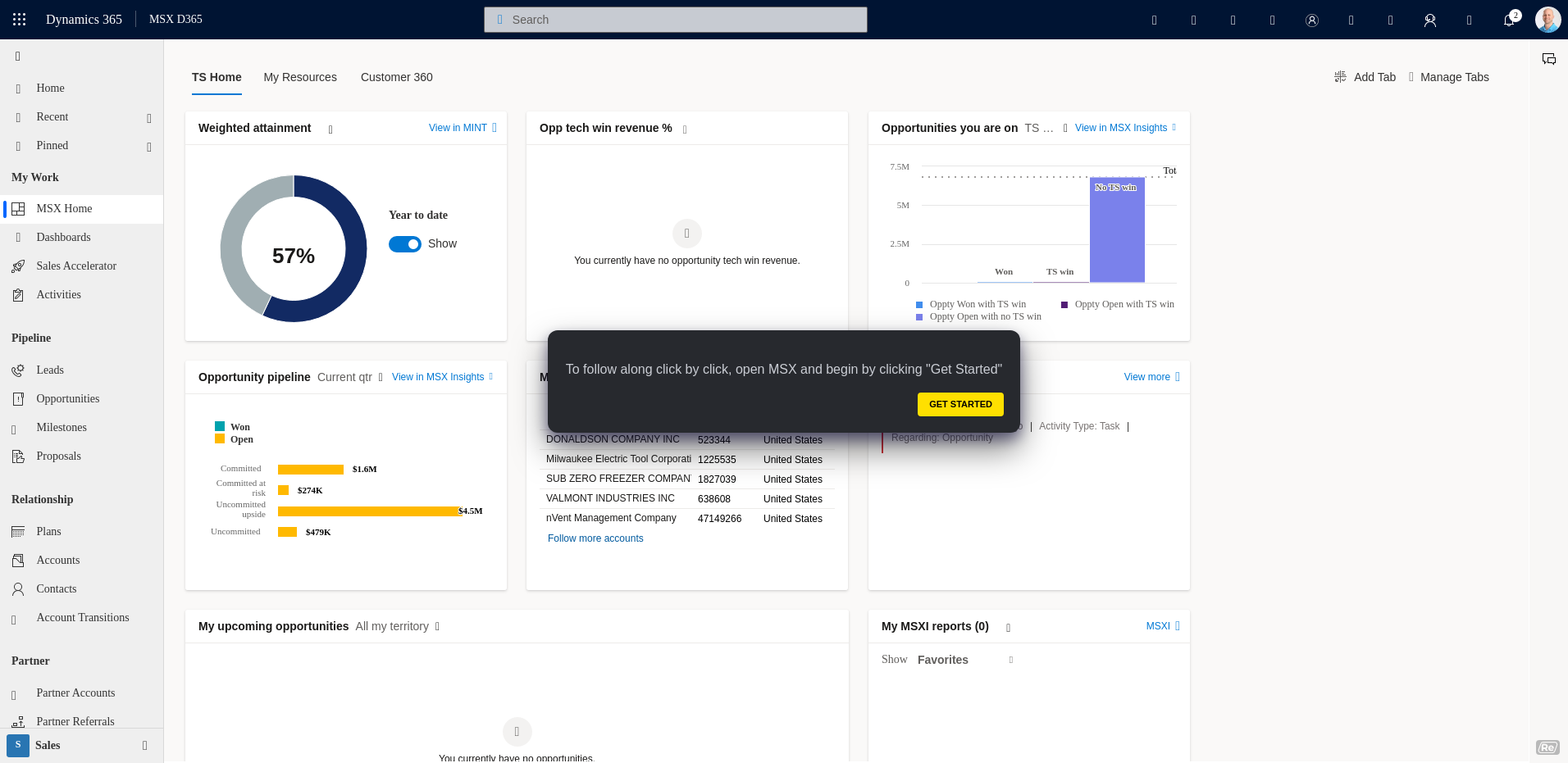 MSX Home Page - Dynamics 365