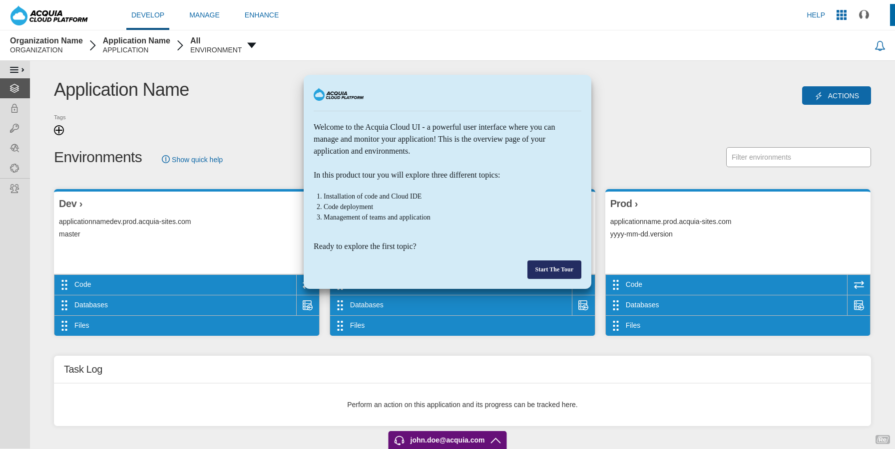 Application Name | Environments | Cloud Platform
