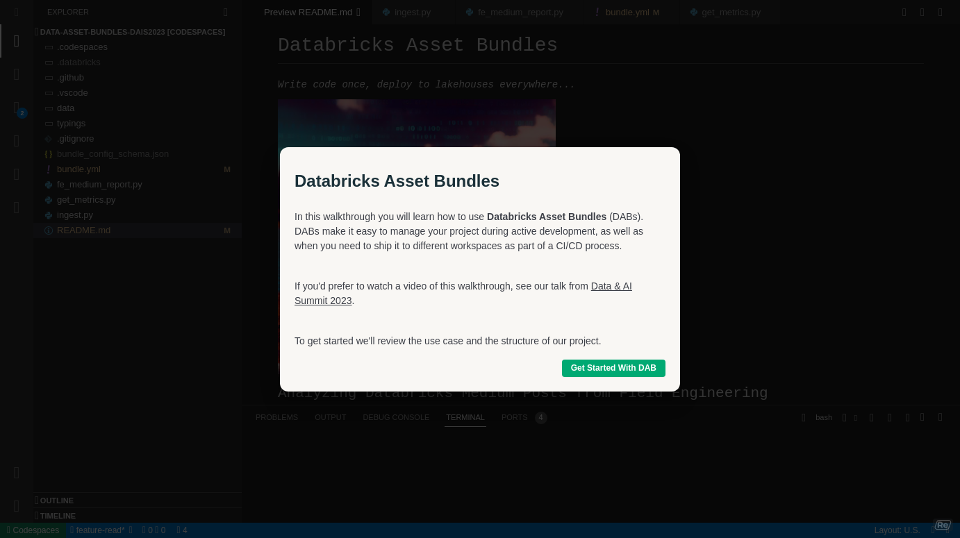 Preview README.md — data-asset-bundles-dais2023 [Codespaces] — Visual ...